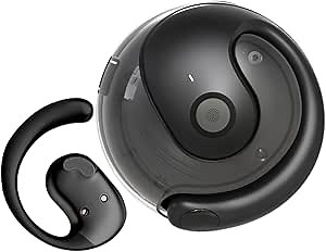Open Ear Headphones Wireless Bluetooth 5.4, OWS Hanging Earphones Wireless Earbuds with Earhooks and Mic, IPX5 Waterproof, 48H Range, Out of Ear Earbuds for Sports Running Workout Driving(Black)