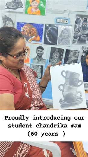 chithra art gallery on Instagram: "She is a reminder that it's never too late to chase your artistic dreams. A true inspiration to me, my students, my team and everyone #drawing #artclass #artteacher #artschool #studentwork #studentreview #inspiringwomen #inspiringstories #artisticexpression #dreams #inspiration #remindertoself Student work, dreams,learn new skills, inspiration, hyperrealism art , sketching"