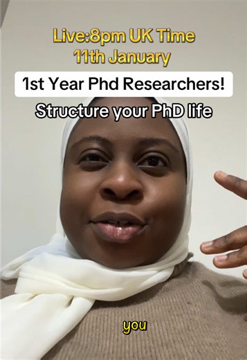 Doing a PhD in the UK with no real timetable, no clear deadlines and no one really guiding you is draining. So today, 11th Jan,2026 at 8pm UK time, I am hosting a live here on my page with, @Chris Munthu. We will be building some structure around our PhD lives…reading, writing, emails and actual life. We’re not coming as ‘perfect productivity people’, we’re coming as students trying to make this less chaotic and sharing what’s helping us. Comment STRUCTURE your field/year if you’re coming, and w