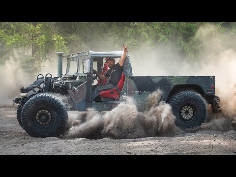 Corvette swapped Humvee first test drive!