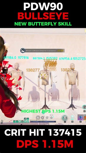 ONCE HUMAN PDW90 DPS 1.1M CRIT HIT 137K WITH NEW BUTTERFLY SKILL🥶#oncehuman