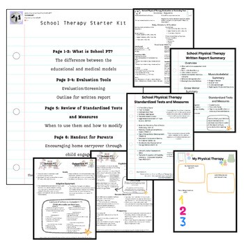 School PT Starter Kit | Physical Therapy Evaluation Templates | IEP Reports