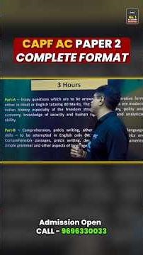 CAPF AC Exam Pattern 2026 Explained | Paper 2 Full Breakdown | UPSC CAPF Strategy