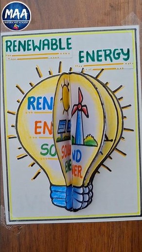 Renewable sources of energy Project Drawing | Types of Energy project #shorts #short #viral #video