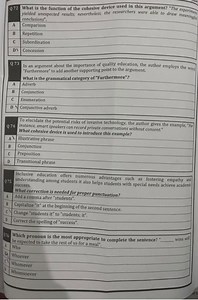 Q72 What is the function of the cohesive device used in this ar... | Filo