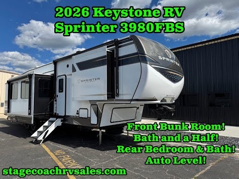 2026 KEYSTONE RV SPRINTER 3980FBS WALKTHROUGH! CRAZY FRONT BUNK ROOM - MUST SEE!!