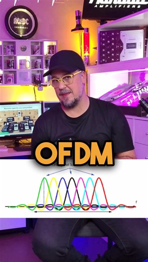 Hablamos sobre OFDM, la tecnología que permite transmitir múltiples señales en el mismo ancho de banda sin que se interfieran entre sí. Explicamos cómo la ortogonalidad matemática permite que las portadoras se solapen en frecuencia sin pisarse, cómo se generan digitalmente mediante transformadas rápidas de Fourier, y por qué el prefijo cíclico es crucial para proteger la comunicación en entornos con rebotes y multipath. También descubrimos cómo la asignación adaptativa optimiza la eficiencia esp