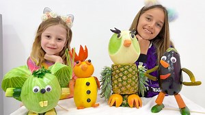 30K views · 486 reactions | Nastya and her friend make animal figurines from vegetables and fruits | Nastya TV | Facebook