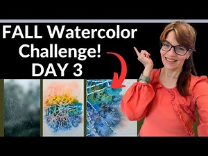 Fall Challenge Day 3 EASY Frosty Web (Watercolor Painting For Beginners!)