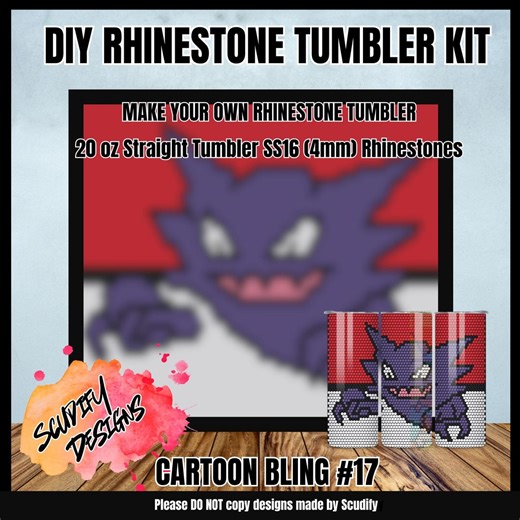 Rhinestone Tumbler Kit | DIY Bling Craft, 20 Oz Cartoon Bling #17 - Etsy
