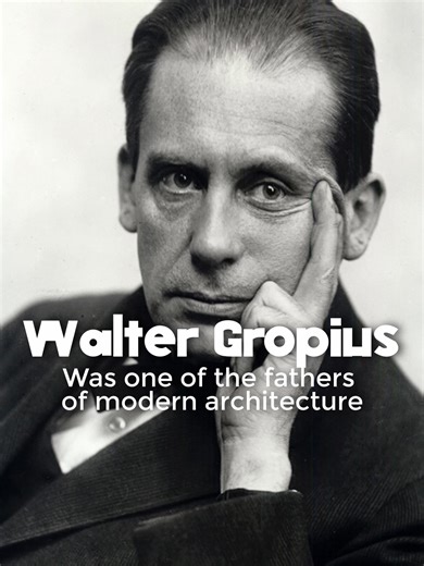 Architecture Icons – Series 45 / Walter Gropius reshaped the way the modern world builds. Founder of the Bauhaus, he united art, craft, and industry to create an architecture based on function, clarity, and social purpose. From the MetLife Building in New York to the JFK Federal Building in Boston and the U.S. Embassy in Athens, his work defined the International Style, where form follows life, not fashion. #ArchitectureIcons #WalterGropius #Bauhaus #ModernArchitecture
