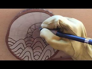 Sunset Line Art Wood Burning Time Lapse Pyrography Art by Jannie Lisonbee | Red Roof Barn