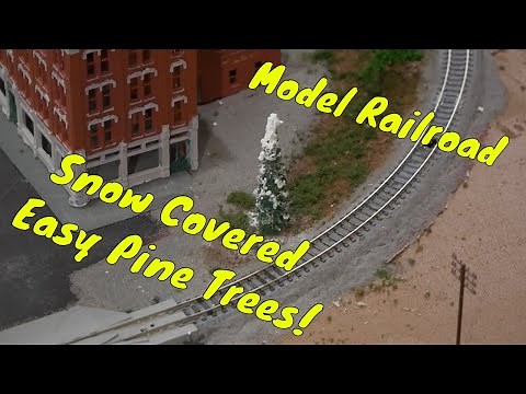 Easy Model Railroad Snow Covered Pine Trees