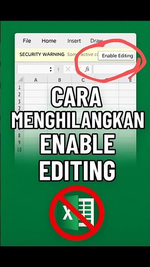 Begini Cara Menghilangkan ENABLE EDITING #tutorial #enable #editing #excel #cara #caramengatasi