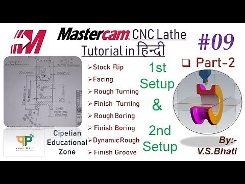 Mastercam Lathe Tutorial - Dynamic Rough || Stock Flip || Rough || Finish || Facing || Programmer