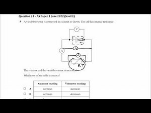 Electrical Circuits Exam Questions - A Level Physics AQA, Edexcel, OCR A - Q37 (level 1)
