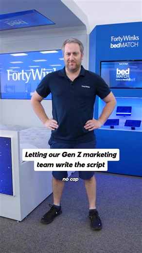 We’re worried that Jason from our Northland store understood the assignment too well 💁‍♂️ 💅✨ Head to your local Forty Winks to get matched with your perfect bed – No cap 🧢 | Forty Winks