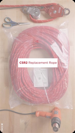 CMC on Instagram: "Introducing our pre-packaged kit for replacing worn or expired rope in the CSR2 Pulley System™. Check out this video for step by step instructions on how to replace the rope in your system. Our kit includes 200 ft of Static-Pro rope, matching the standard system length, with a sewn term on one end for secure, high strength attachment to the CSR2 Pulley becket. There is also a hex key and nylon cap screw for easy removal and re-attachment of the becket, and a shrink tube to sea