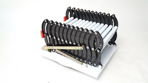 Folding Attic Stairs Pull Down, 12 Steps Attic Stairs, Wall Mounted Folding Loft Ladder, Telescoping Attic Extension Ladders with Handrail & Pull Rod, Used for Garage Roof Warehouse