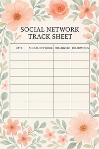 Social Network Tracker Sheet | Instant Download | Printable Planner Page - Etsy Canada