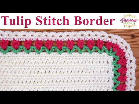 Simple Crochet Border - Tulip / Flowers (Fancy but easy!) Blossom Crochet Tutorial