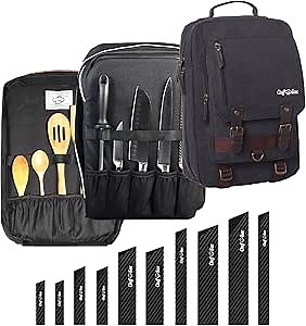Chef Sac Chef Knife Retro Backpack with 10-Pack Knife Guards Included