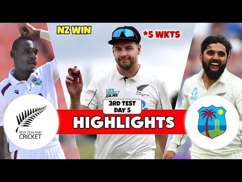 New Zealand Vs West Indies 3rd Test Match Day 5 Analysis