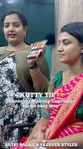 1.4K views · 15 reactions | Kutty tip 﫶 Choosing Makeup Concealer in an easy way ☑️ Follow & save for more tipsFor bridal makeup / course ☎️ 9500076778#beautytips #skincaretips #makeuptips #hairstyle #bridalhairstyle #hairstyletutorial #makeupconcealer #arthibalaji #arthibalajimakeoverstyles #bridesofarthibalaji #pearlsbeautyacademy #pearlsbeautylounge | Arthi Balaji Makeover Styles at Pearls Beauty Lounge & Bridal Makeup Studio | Facebook