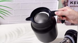 2 Pcs Thermal Coffee Carafe for Keeping Hot/Cold Stainless Steel Small Coffee Creamer Container Double Wall Vacuum Insulated Tea pot Beverage Dispenser for Milk Hot Chocolates(Black,34 oz)