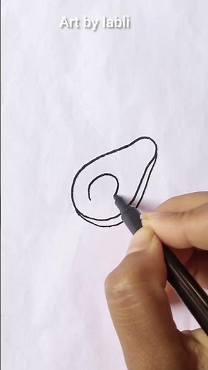 how to draw a avocado easy step by step