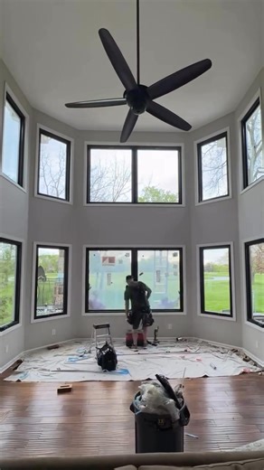 Shifting from classic white to bold black, this Andersen 100 Series window wall just leveled up the style game. 🙌 Who else is loving this switch to the dark side? 😍 #AndersenWindows | Chautauqua Brick