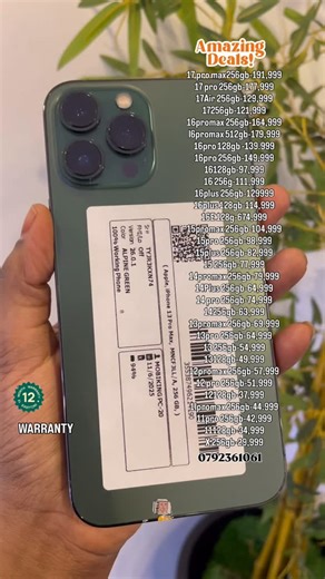 Auraconnect.ke on Instagram: "All iPhones available 📱✨ 11 • 12 • 13 • 14 • 15 • 16 • 17 Quality you can trust 🤍 DM now ✅Free screen protector ✅Free silicon cover ✅Free 20w adapter ☎️0792361061 17 pro max256gb-191,999 17 pro 256gb-177,999 17Air 256gb-129,999 17256gb-124,999 16promax 256gb-164,999 I6promax 512gb-179,999 16pro 128gb -139.999 16pro 256gb-149,999 16128gb-97,999 16 256g-111,999 16plus 256gb-129999 16plus 128gb-114,999 16E 128g-74,999 15promax 256gb-104,999 15pro 256gb-98,999 15plus