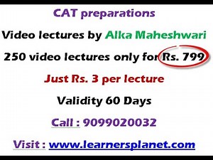 Quantitative aptitude, Reasoning, Data Interpretation video lectures for CAT CMAT preparations