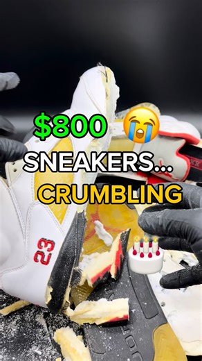 Luxury Sneaker Restoration on Instagram: "These aren’t just any Fire Red 5s… these are the 2008 Countdown Pack pair with the embroidered 23 on the side 🏀 18 years old, and the polyurethane midsoles were officially past their expiration date 🍰 Our client wanted them back on feet, so a full midsole swap was the only option. Donor prep, multiple thin layers of Barge Infinity cement and a full colour matched repaint 🎨 Should Jordan Brand bring back packs like this, or leave them in the vault?🤔 .