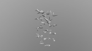 A Flutter Of Birds (No Textures) - 3D model by Manchester Metropolitan Special Collections Museum (@MMUSpecialCollectionsMuseum)