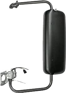 Black Heated & Motorized Door Mirror Assembly for 2002-2013 Freightliner Columbia,Driver Side Door Mirror with Arm Replacement Kit