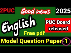 2nd PUC English Model Question Paper 2024-25 Karnataka board