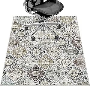 Office Chair Mat for Hardwood Floor&Tile Floor,36"X 48" Heavy Duty Desk Chair Mat for Hard Floors,Under Desk Rug for Rolling Computer Chair,Anti Slip,Low Pile Carpet Floor Protector-Dark Grey