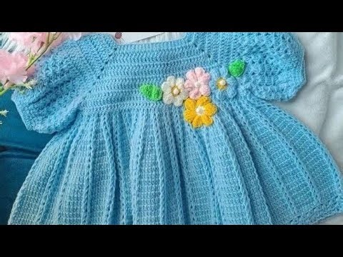 Beautiful Baby Girl Frocks and Sweater Design Hand Knitting Woolen Pattern