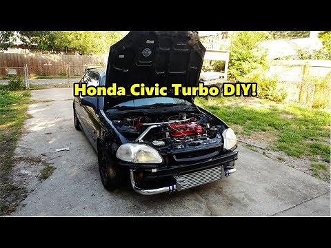 Honda Civic DIY Ebay Emusa Turbo kit install start to finish!