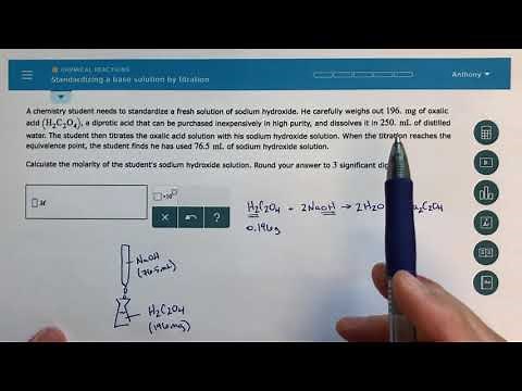 ALEKS - Standardizing a Base Solution by Titration