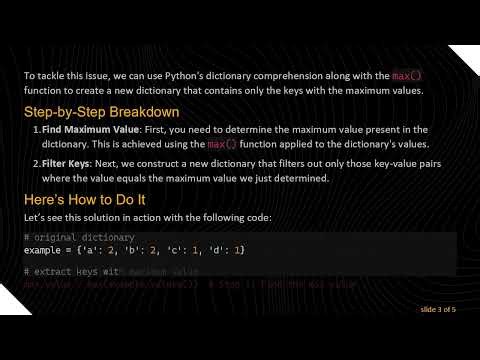 How to Extract Multiple Maximum Values from a Python Dictionary