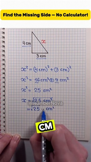 Find the missing side — no calculator allowed! 🧠📐 #mathchallenge #nocalculator #geometry