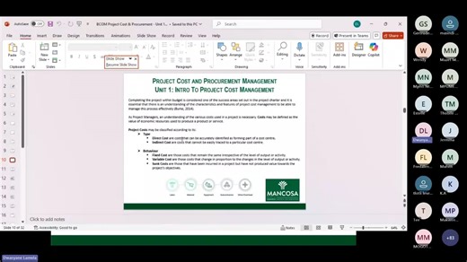 BCom (PM) - Project Cost and Procurement Management - Jan25-20251019_123043-Meeting Recording