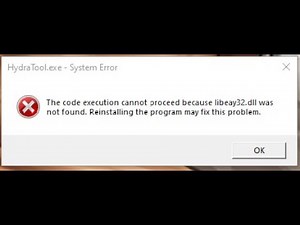 Hydra Tool libeay32.dll error fix