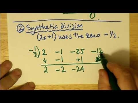 Another Video on Synthetic Division with Fractional zeroes