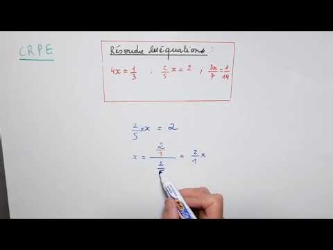 CRPE Maths - Résoudre 3 équations simples avec fractions.
