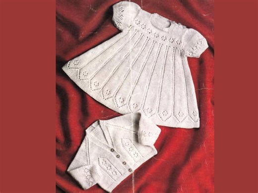 PDF Knitting Pattern -baby Dress and Cardigan -3ply - Etsy