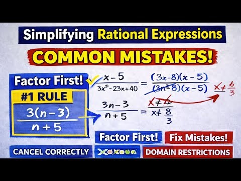 Simplifying Rational Expressions (Factor First!) | Common Mistakes Explained