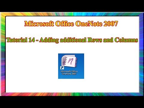 Microsoft OneNote 2007 - how to add and delete table rows and columns